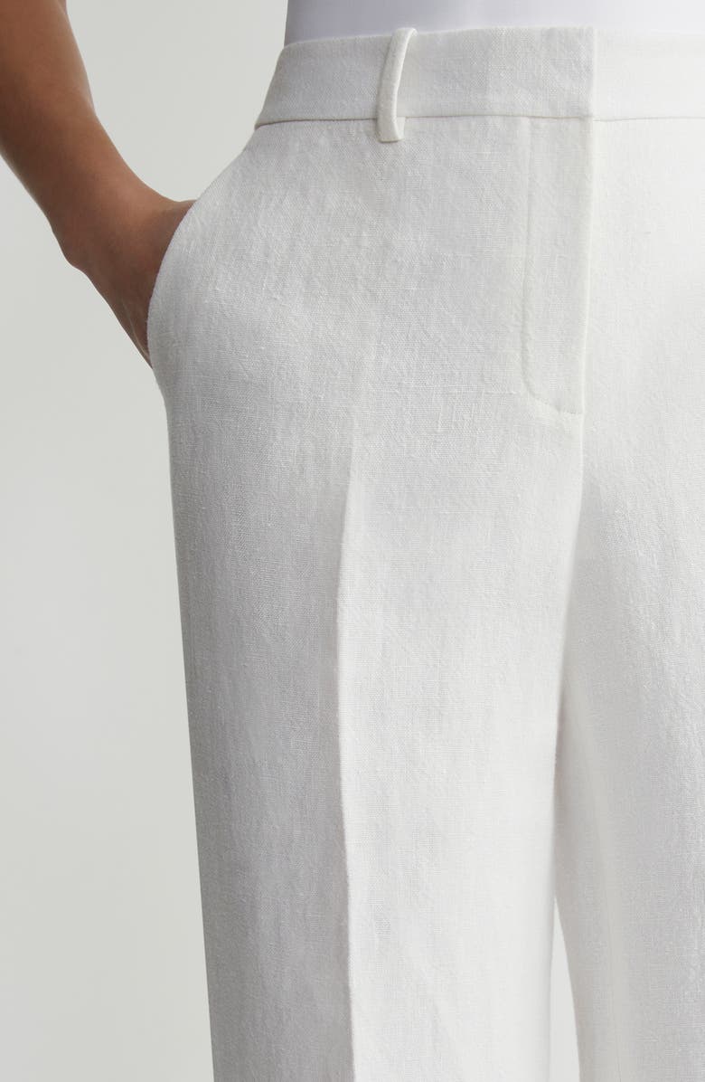 Lafayette 148 New York Gates Full Length Straight Leg Linen Trousers ...