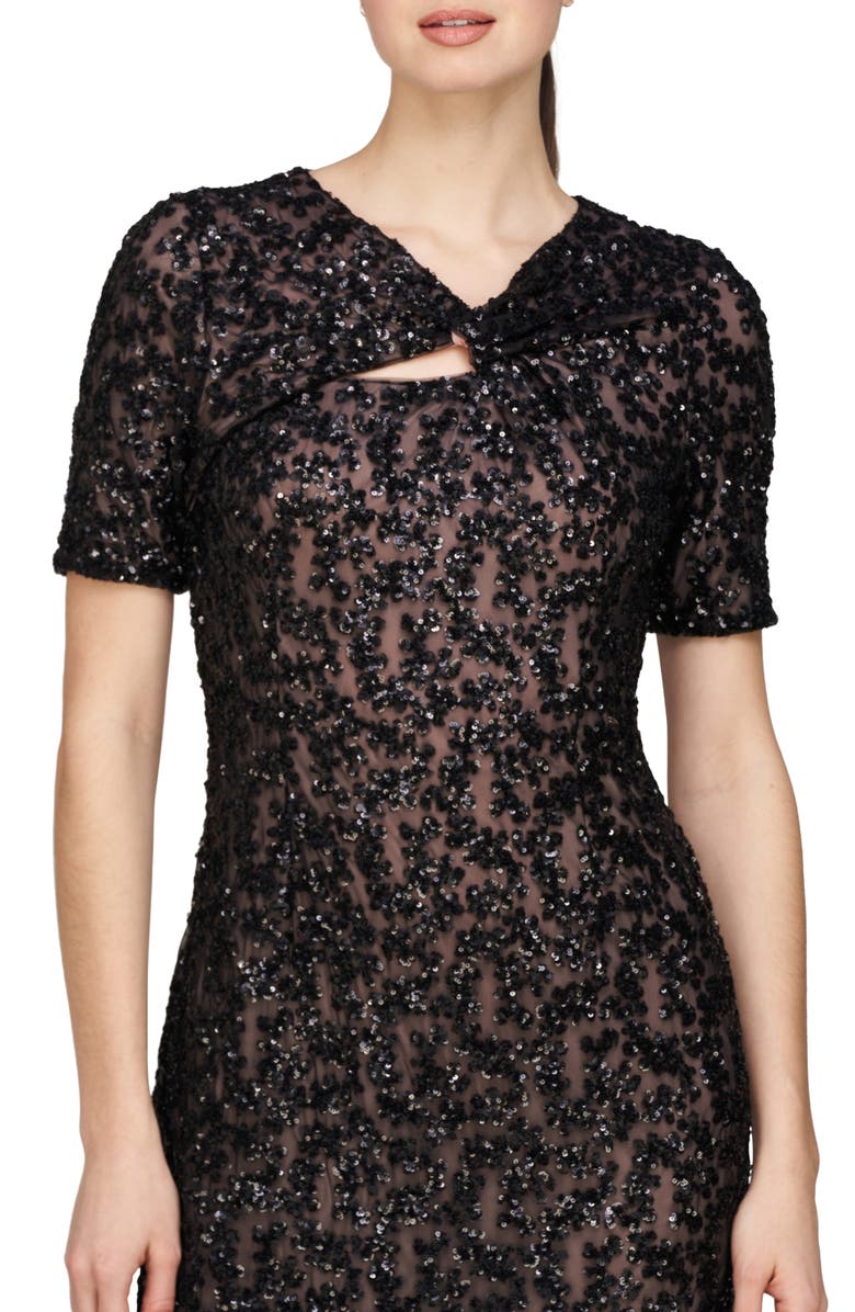 JS Collections Farrah Sequin Short Sleeve Cocktail Dress | Nordstromrack