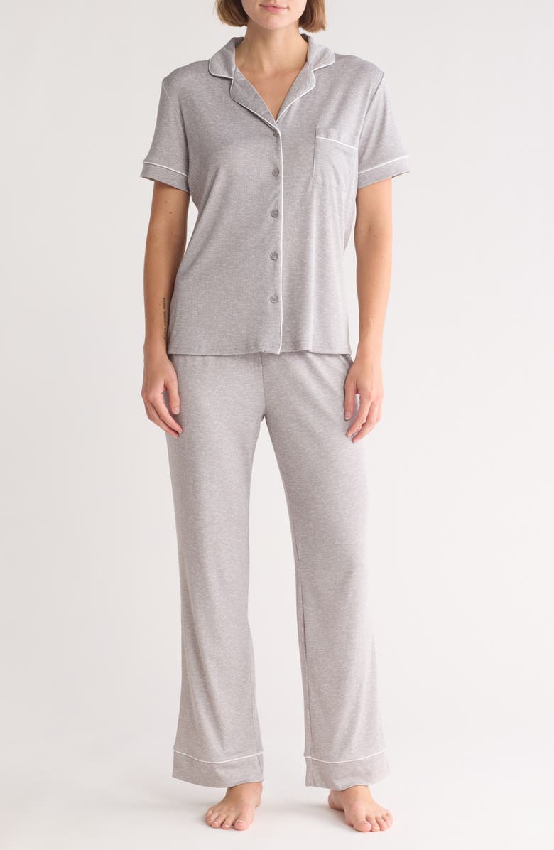 Nicole Miller Ribbed Long Pajamas | Nordstromrack