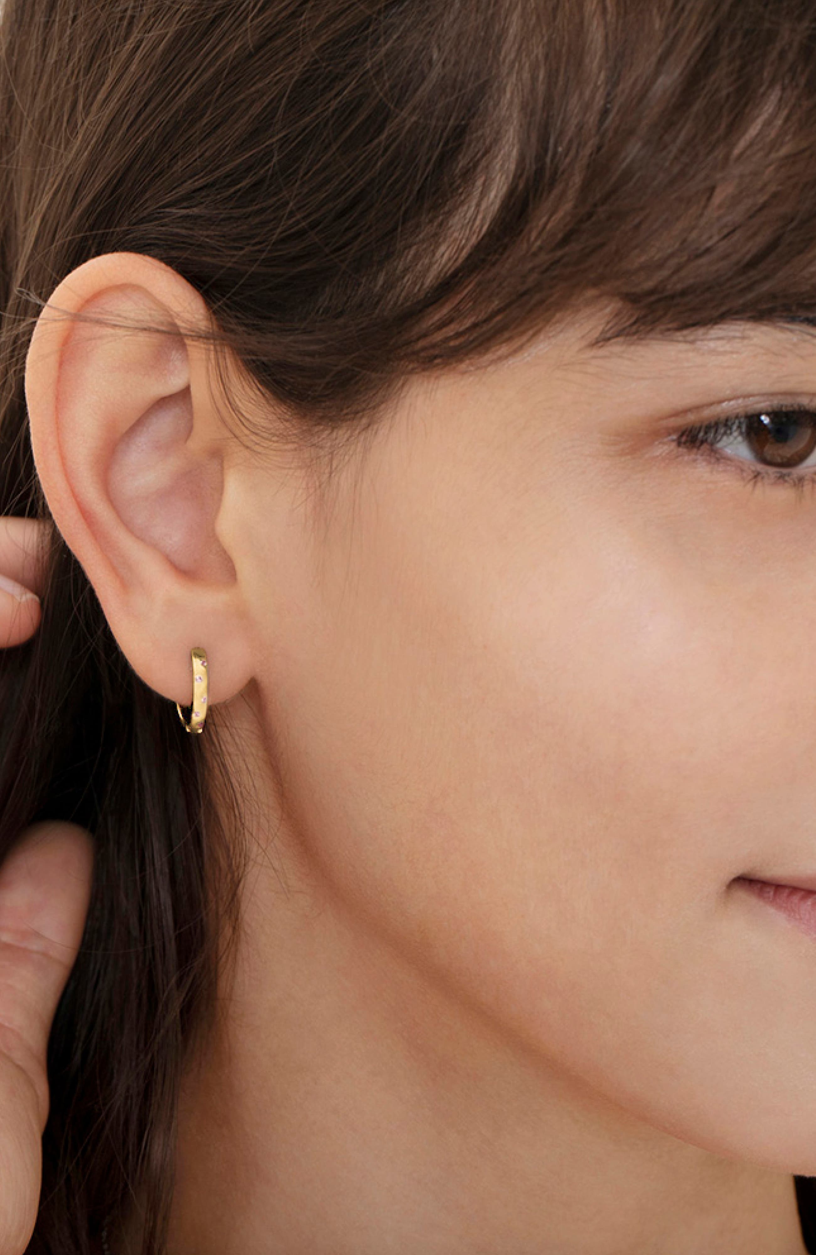 In Season Jewelry Staggered Gems Hoop Plated Earrings | Nordstrom