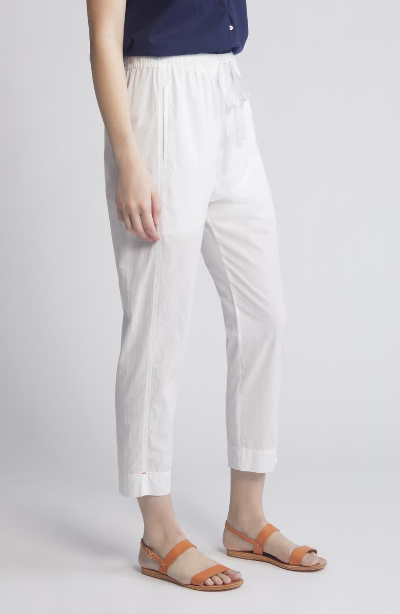 XÍRENA Draper Tie Waist Crop Cotton Pants | Nordstromrack