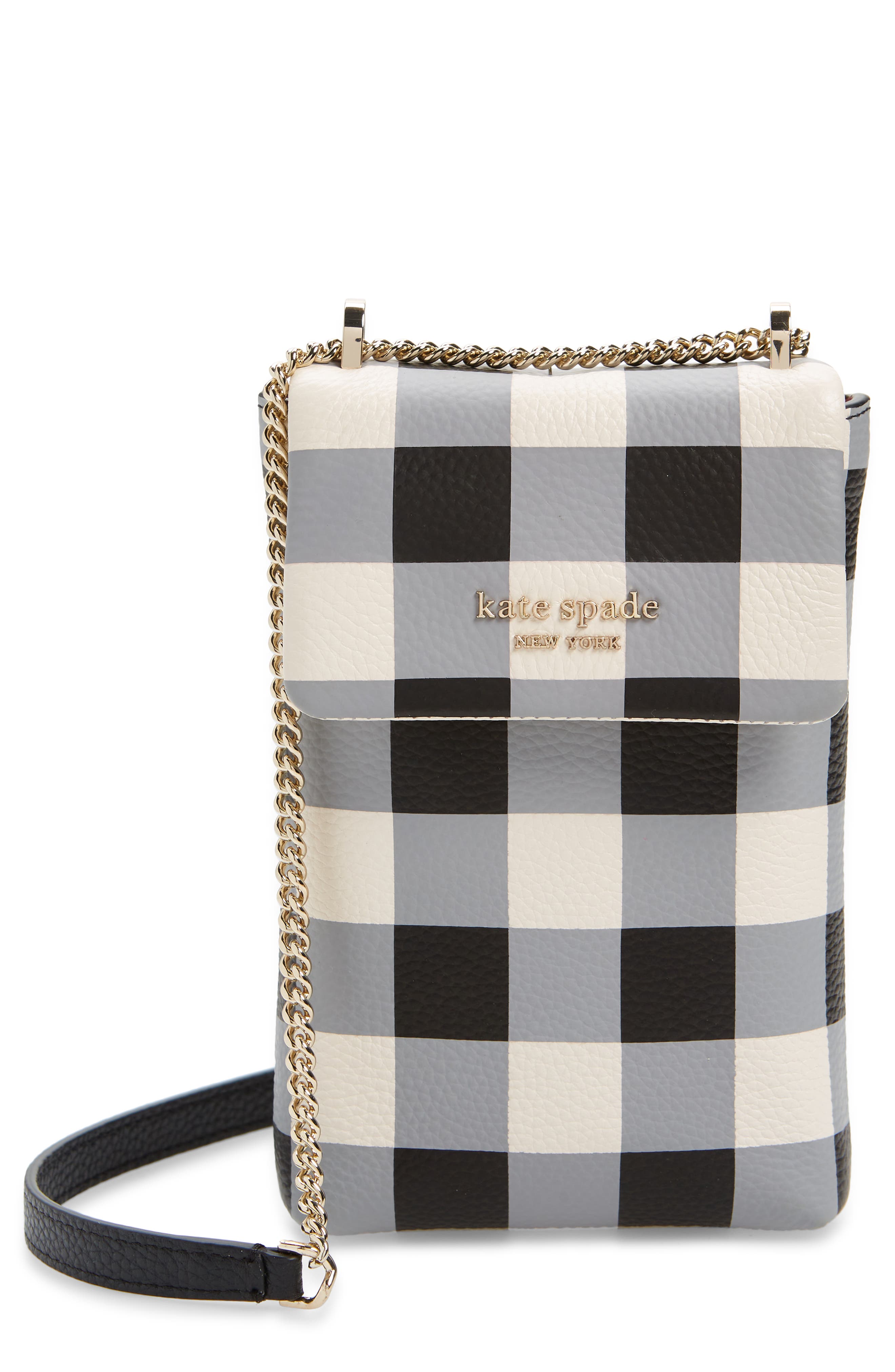 Kate Spade New York bradley gingham pebbled leather phone crossbody bag ...