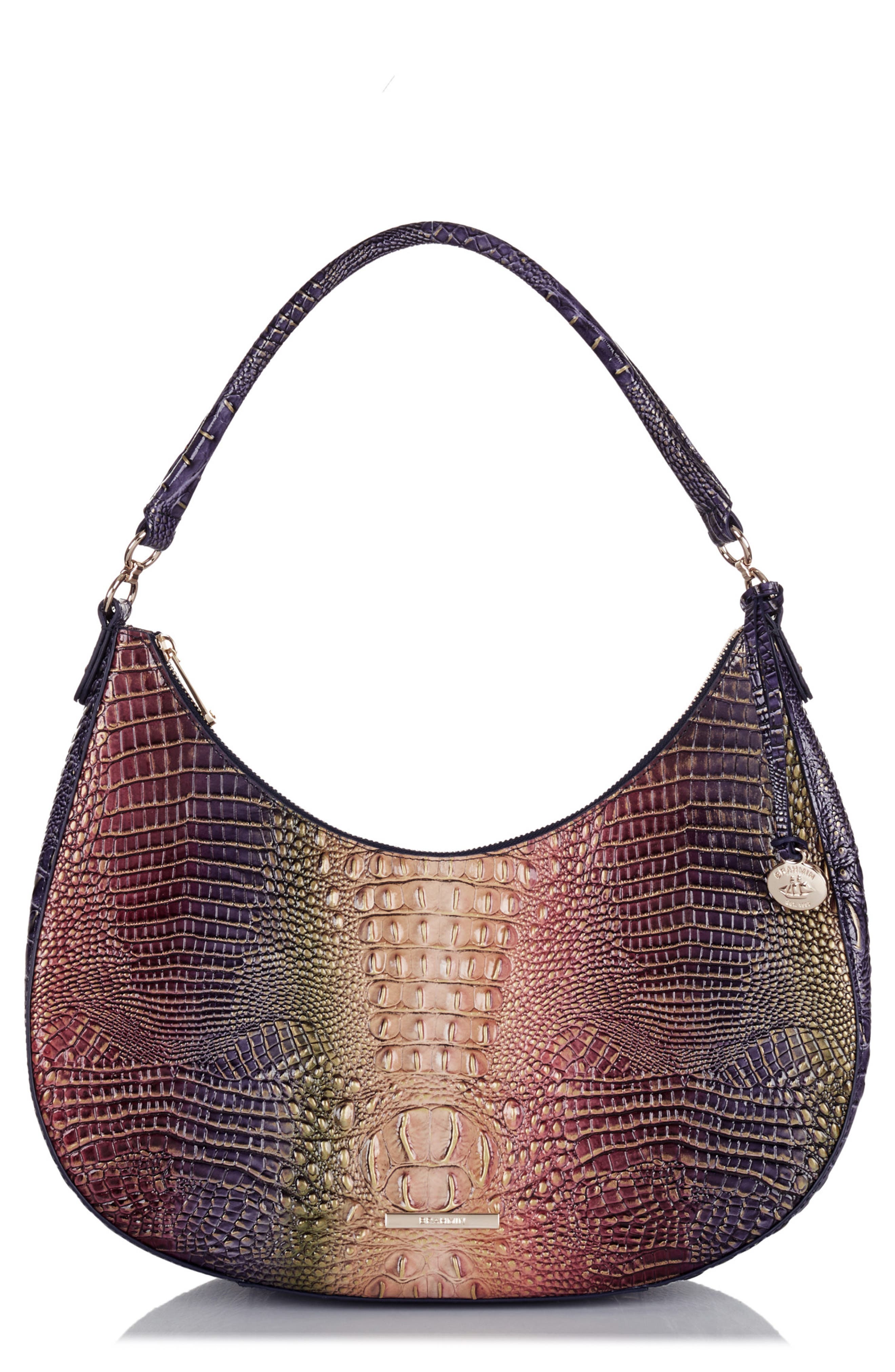 Brahmin Bekka Croc Embossed Leather Shoulder Bag | Nordstrom