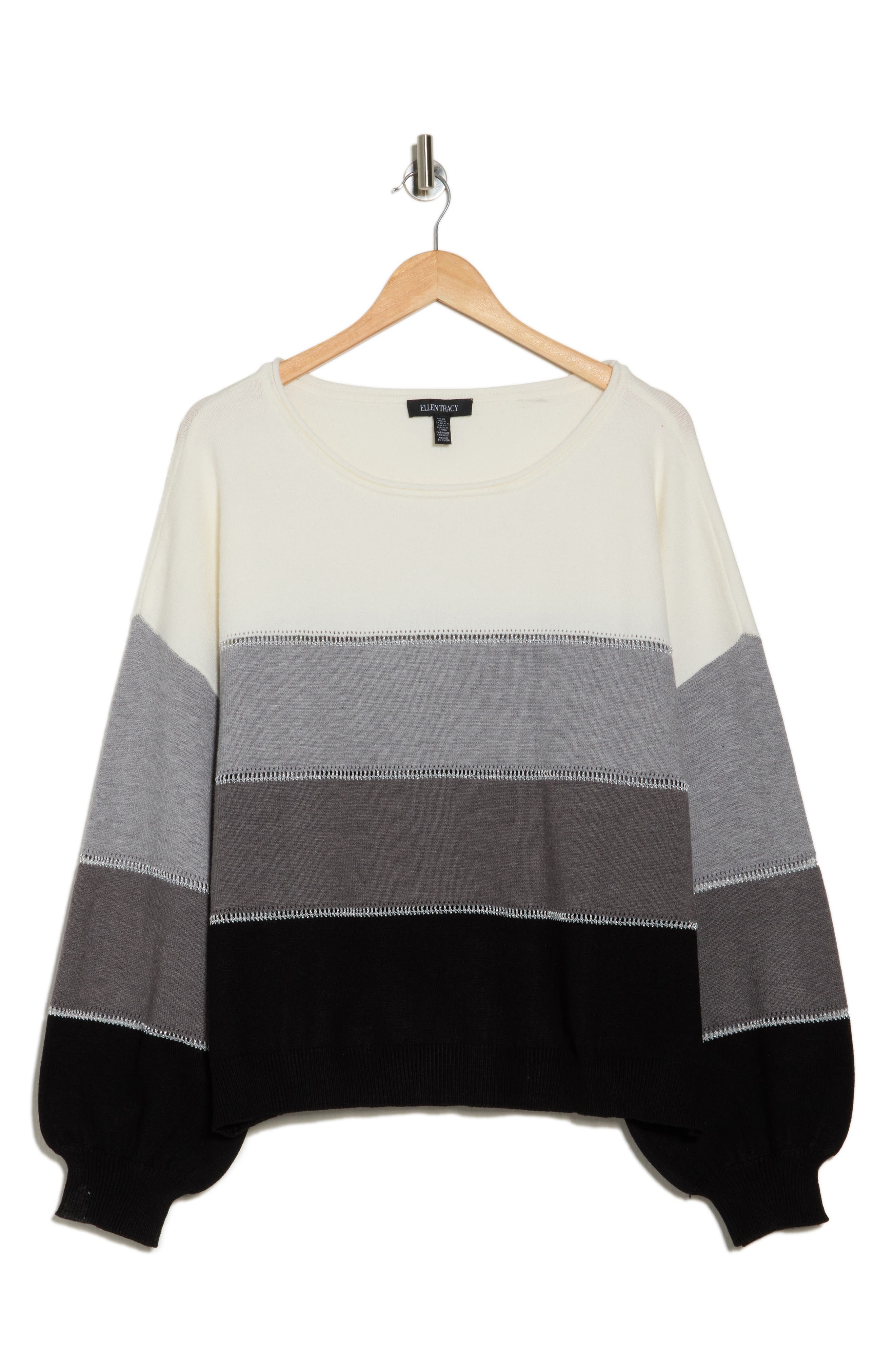Ellen Tracy Boat Neck Colorblock Sweater | Nordstromrack