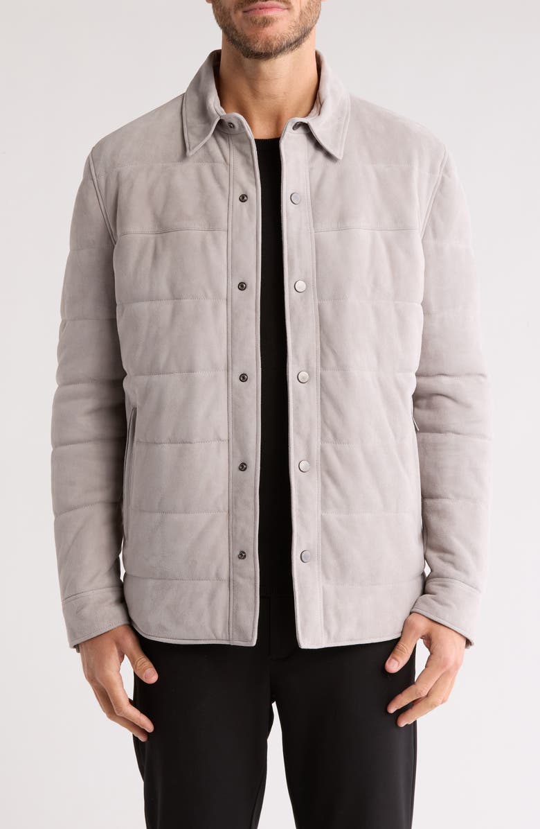 Bugatchi Channel Quilted Shirt Jacket | Nordstromrack