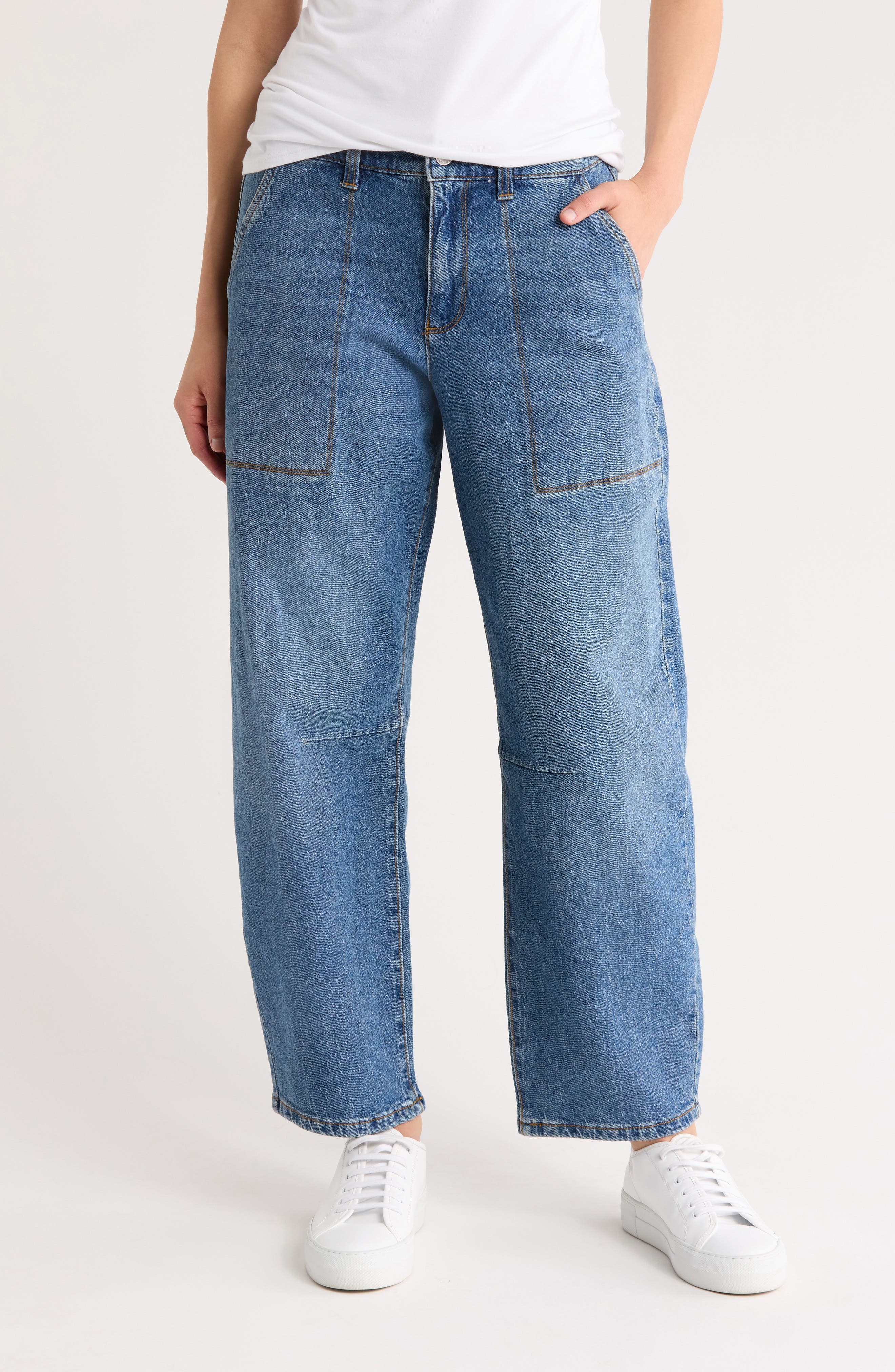 Sanctuary High Waist Crop Barrel Leg Jeans | Nordstromrack