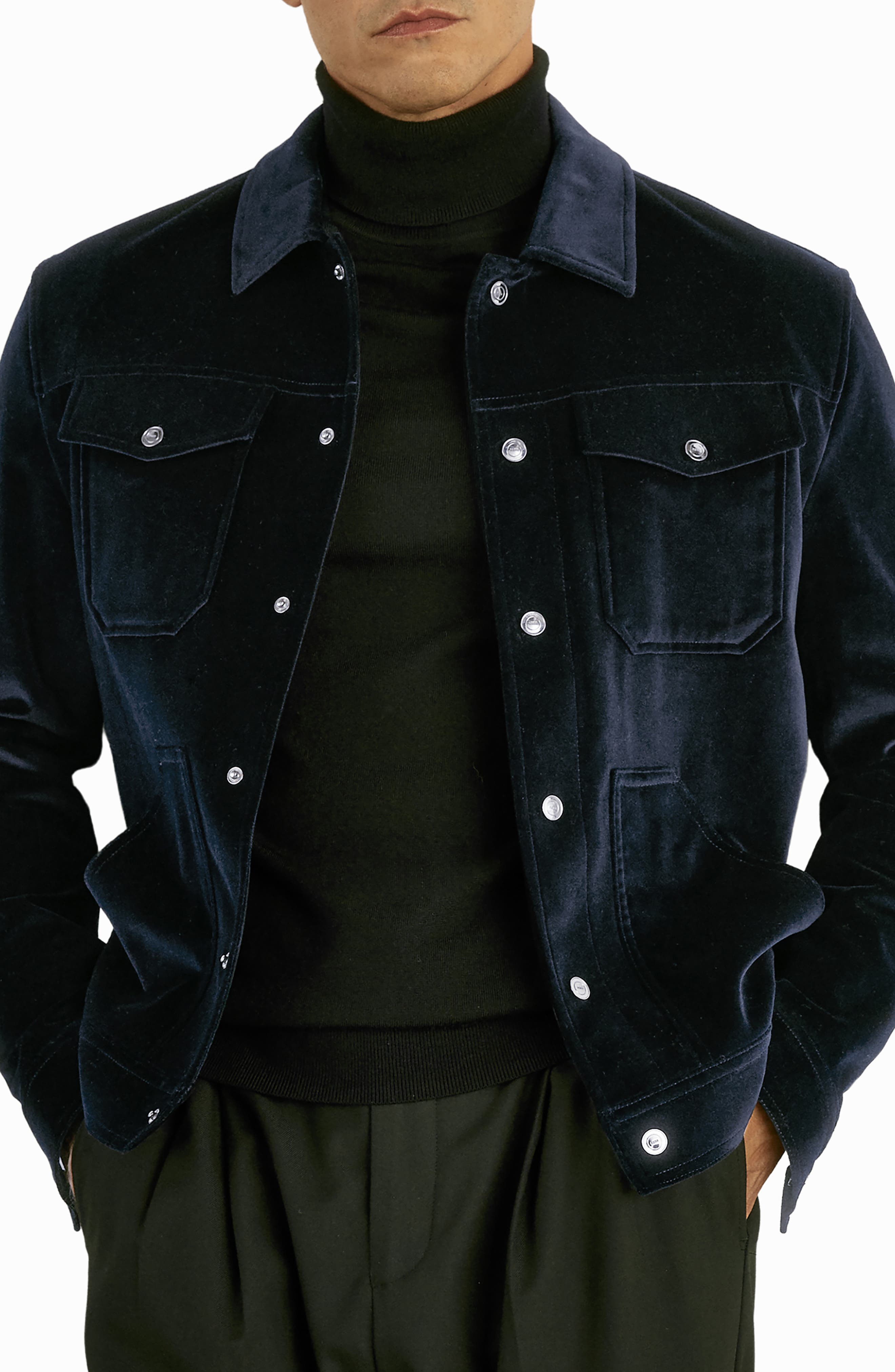 Reiss Stretch Velveteen Overshirt | Nordstromrack