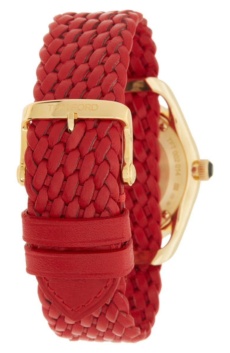 TOM FORD Braided Leather Strap Watch, 38mm | Nordstromrack