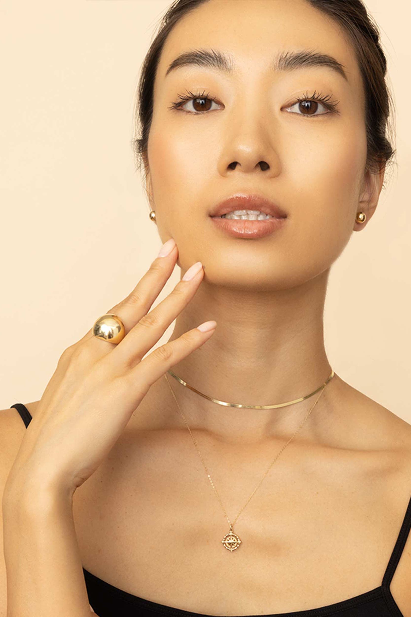 Oradina 14K Gold Compass Rose Pendant Necklace | Nordstrom