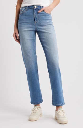 1822 Denim Cheeky Heart Pocket High Waist Straight Leg Jeans 1822 Denim Cheeky Heart Pocket High Waist Straight Leg Jeans