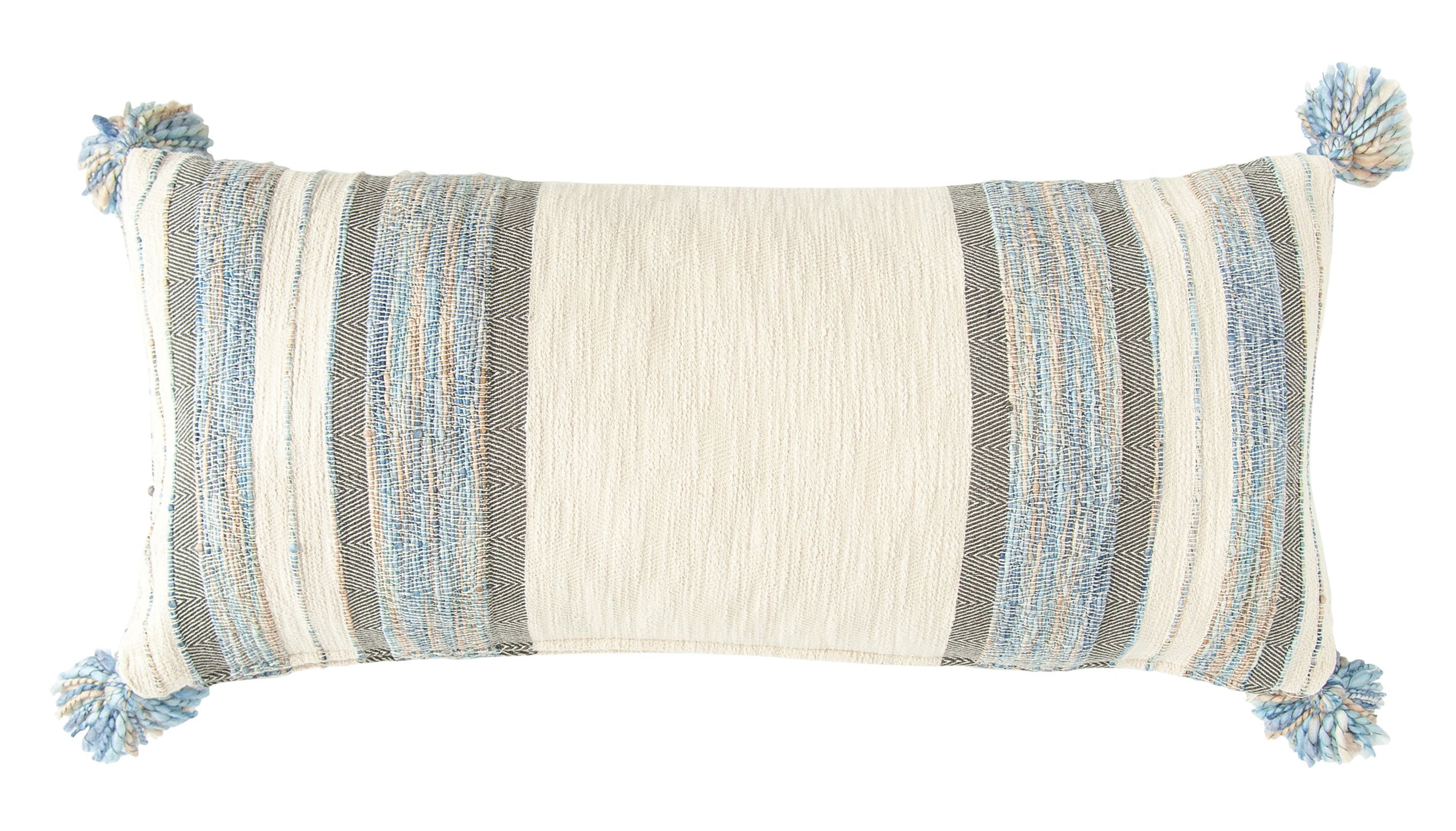 Storied Home Cotton Knit Throw Pillow with Ruffle Edge, Multicolor ...