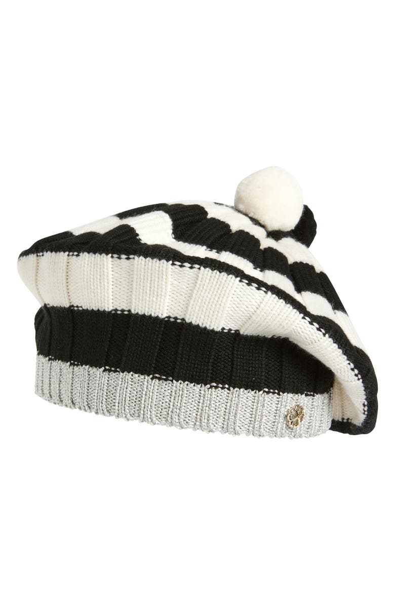 Kate Spade New York stripe wool pompom beret | Nordstromrack