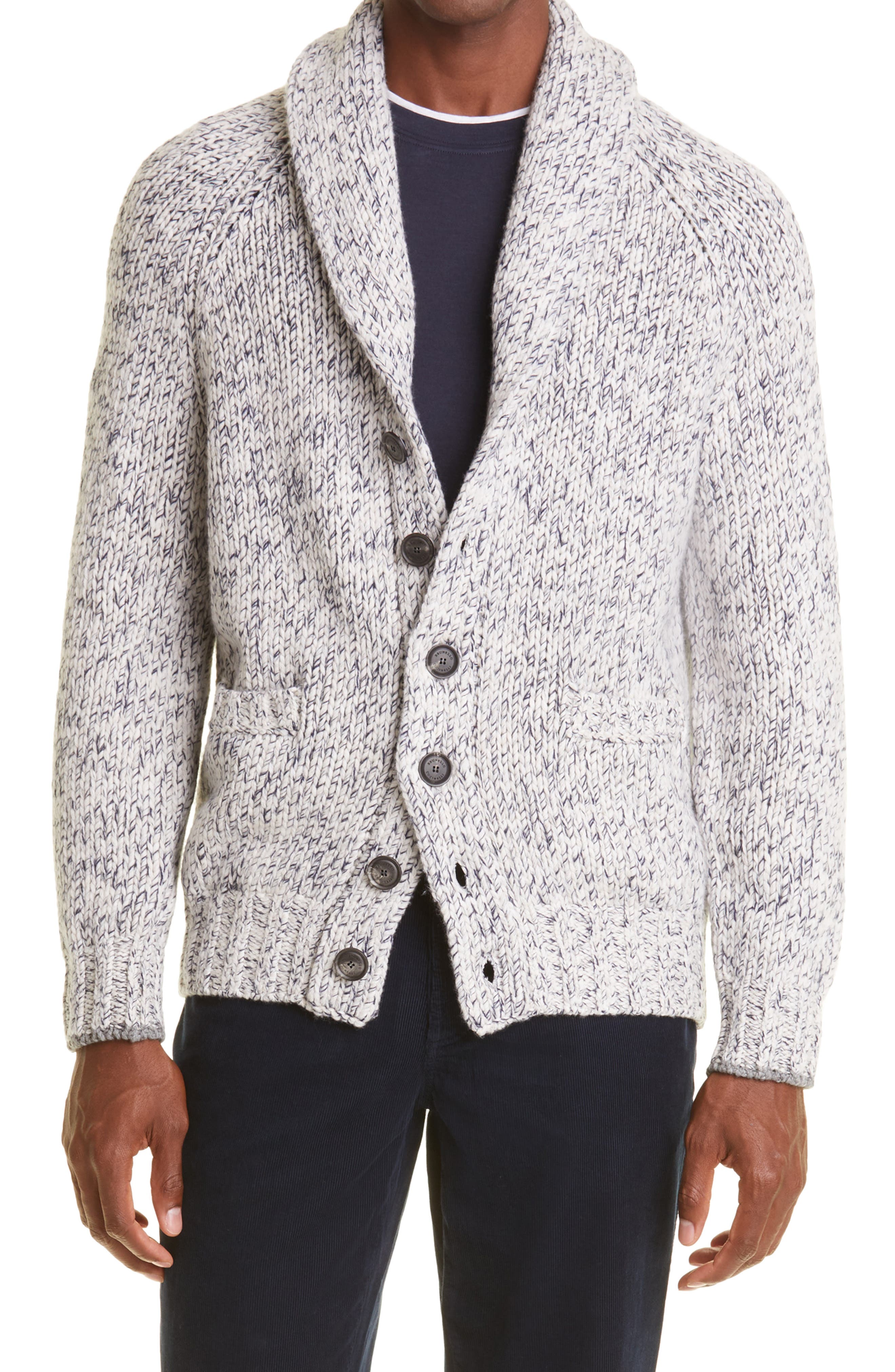 Brunello Cucinelli Shawl Collar Wool Blend Cardigan | Nordstrom