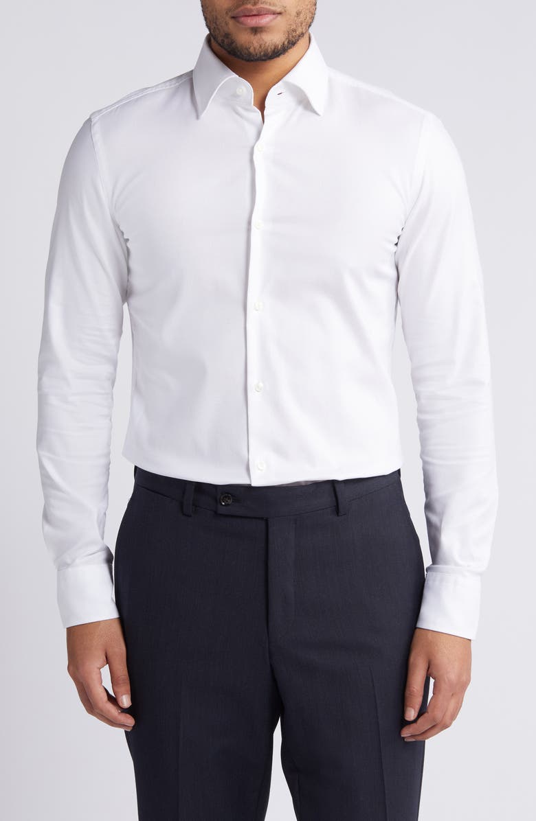 BOSS Hank Slim Fit Easy Iron Solid Stretch Dress Shirt | Nordstromrack