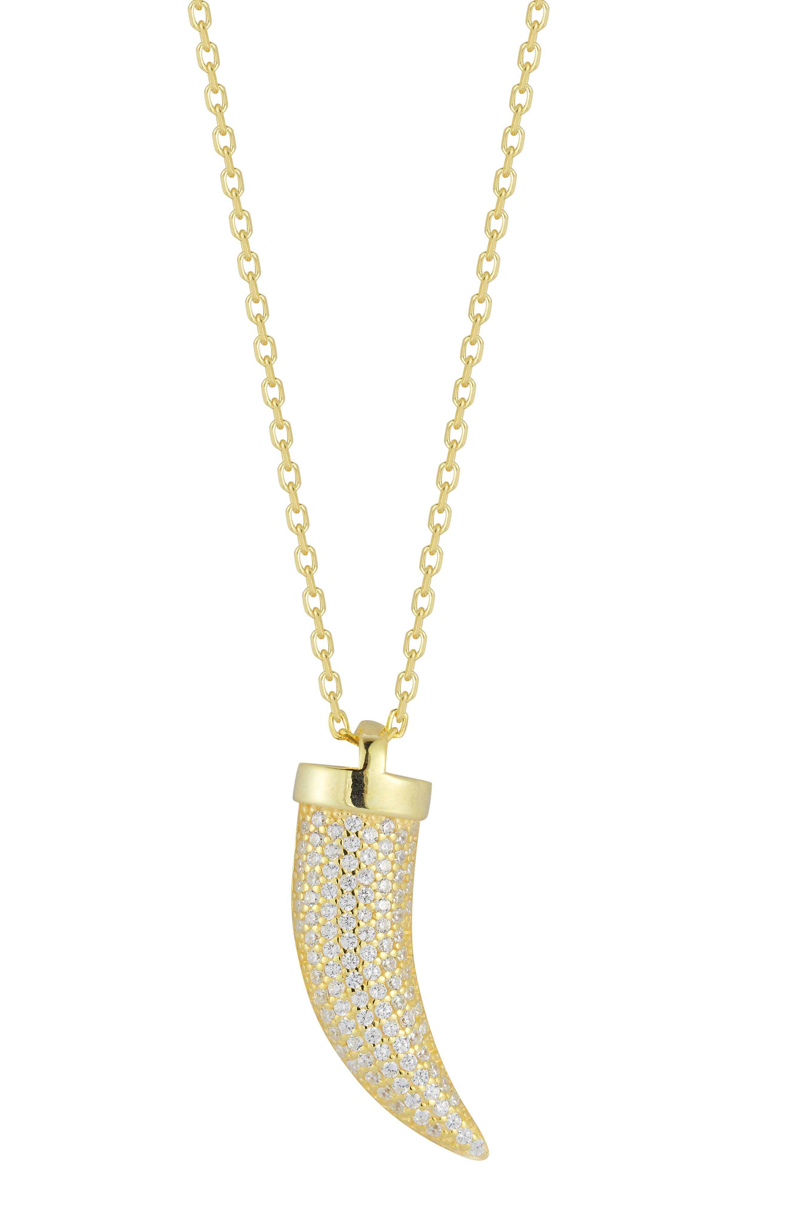 CHLOE AND MADISON CZ Horn Pendant Necklace | Nordstromrack