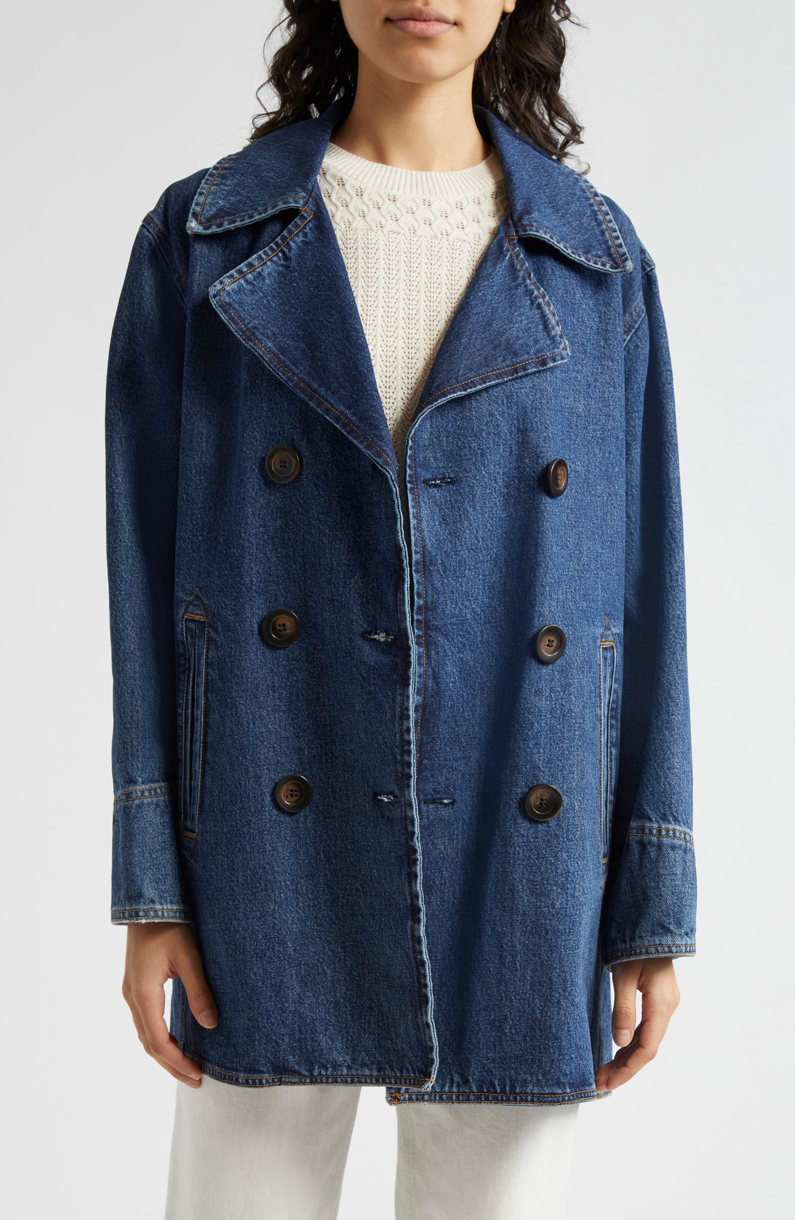 MILLE Ricky Denim Peacoat | Nordstromrack