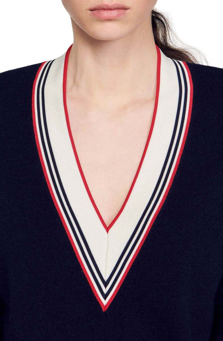 SANDRO Steven Wool & Cashmere Varsity Sweater | Nordstromrack