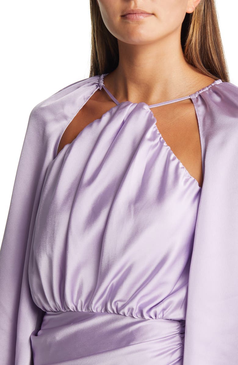 HOUSE OF CB Kate Halter Neck Long Sleeve Satin Minidress | Nordstrom