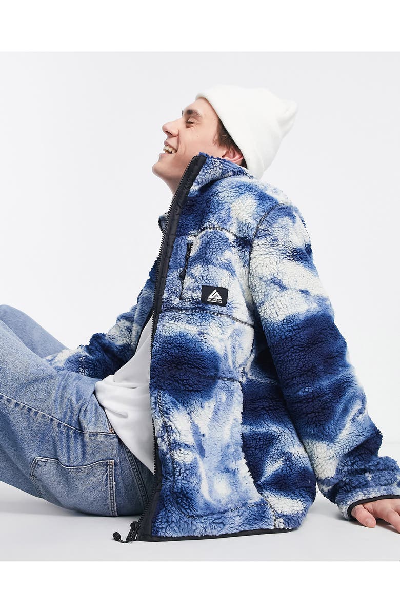 ASOS DESIGN Walker Tie Dye Fleece Jacket | Nordstrom