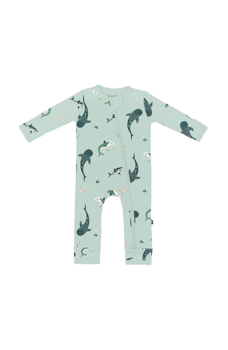 Kyte BABY Sage Shark Zip Romper | Nordstromrack