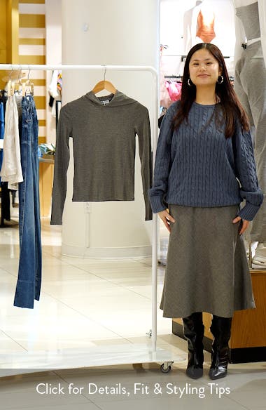 MANGO Long Sleeve Hooded T-Shirt | Nordstrom