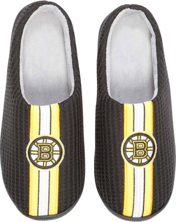 FOCO Men's FOCO Black Boston Bruins Team Stripe Memory Foam Slide ...