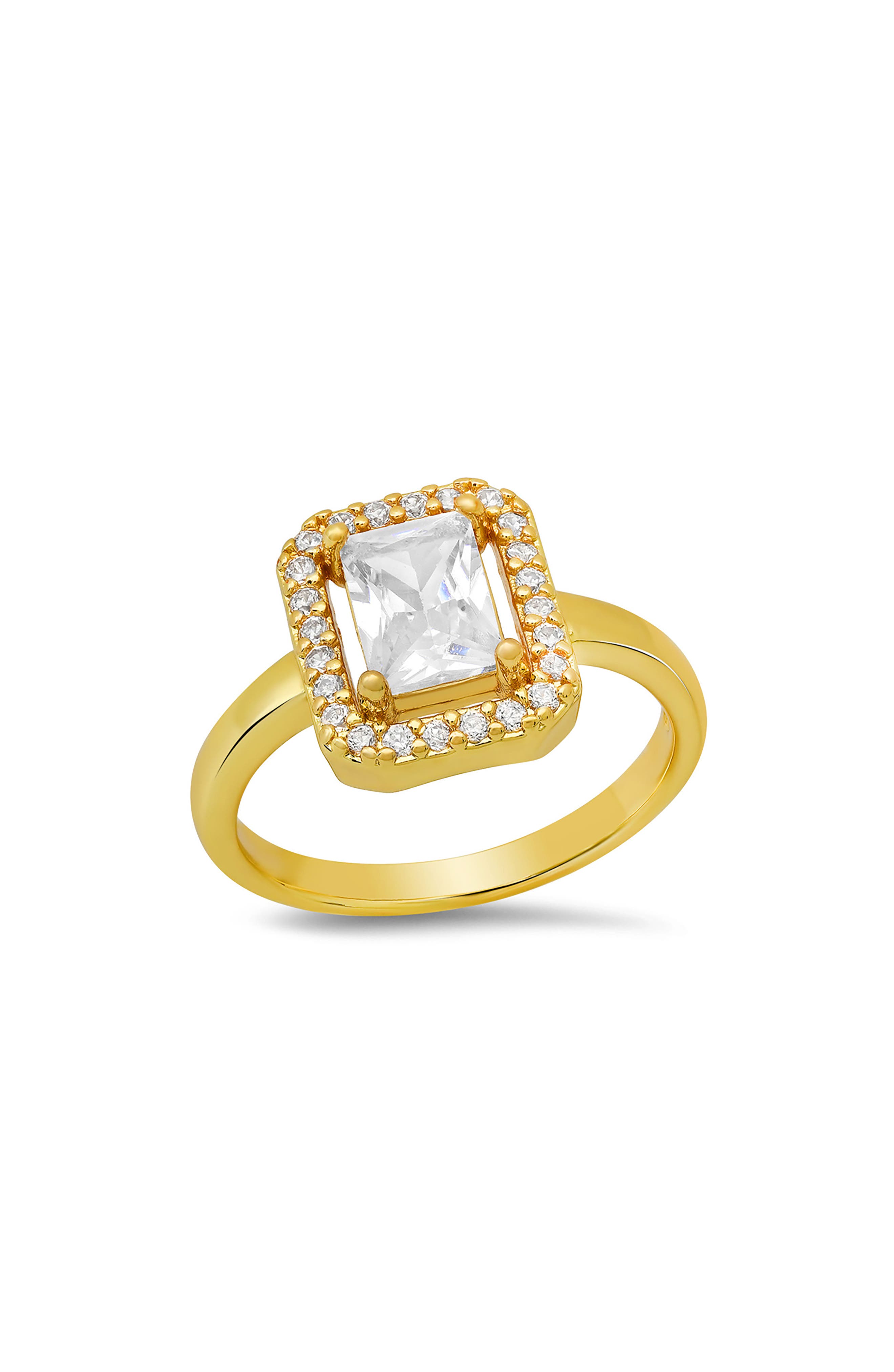 HMY JEWELRY Cushioned Cut Simulated Diamond Pavé Ring | Nordstromrack