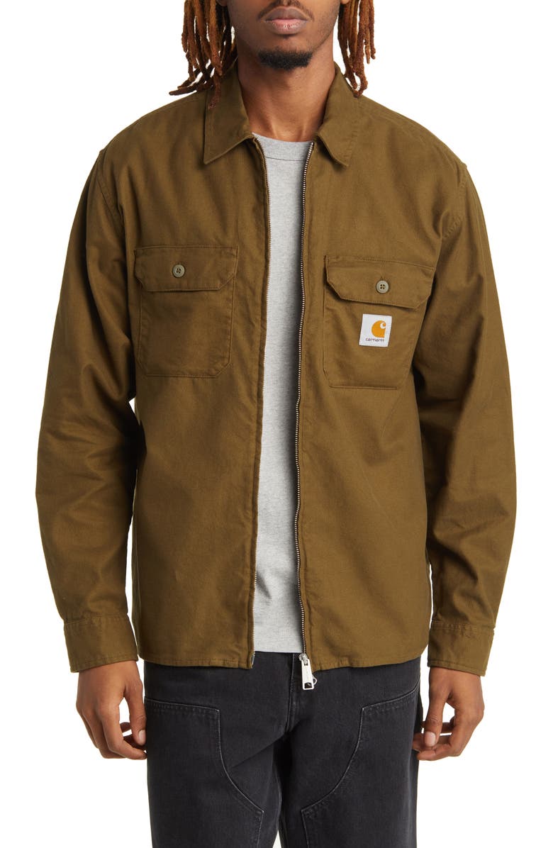 Carhartt Work In Progress Milford Zip Front Cotton Twill Shirt Jacket ...