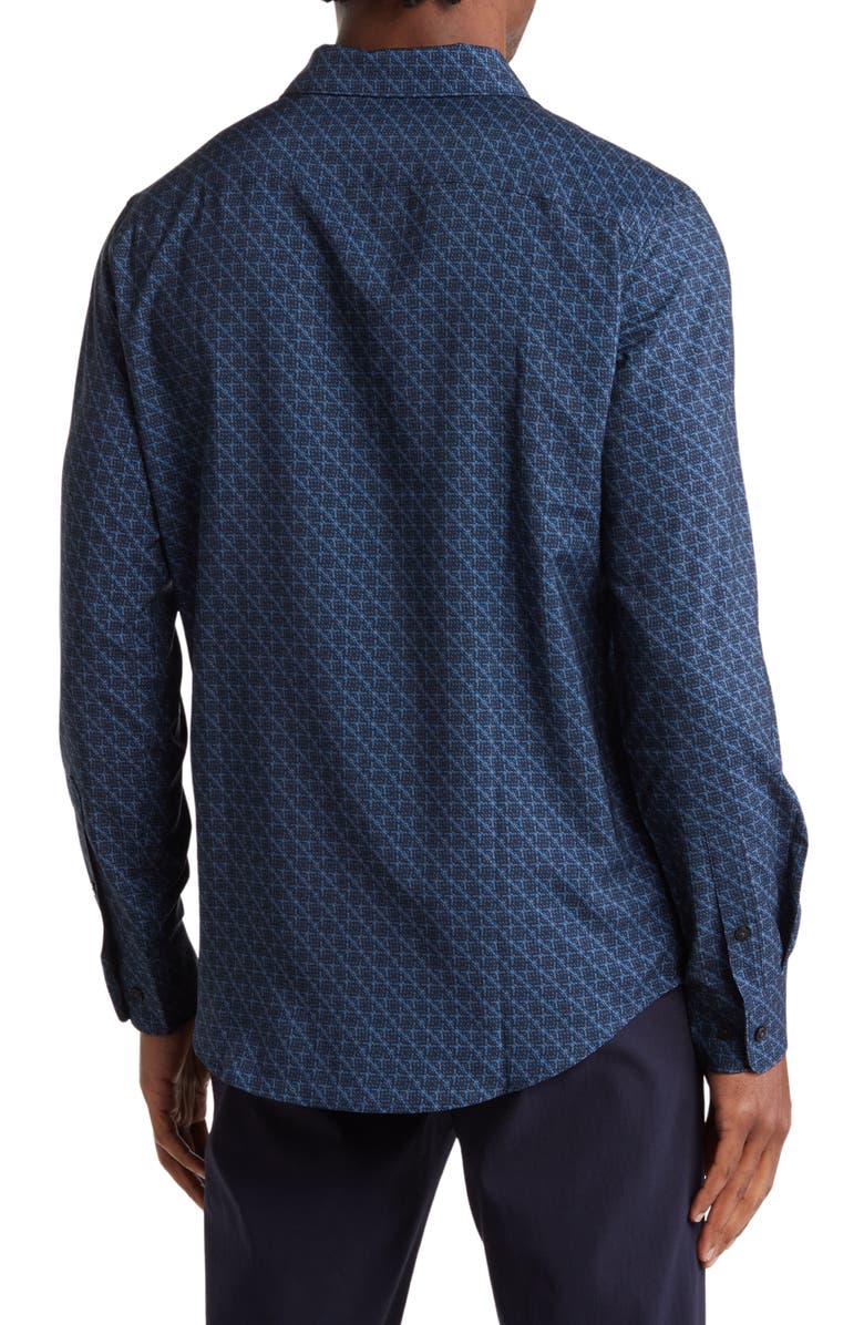 Perry Ellis Geo Long Sleeve Slim Fit Stretch Shirt | Nordstromrack
