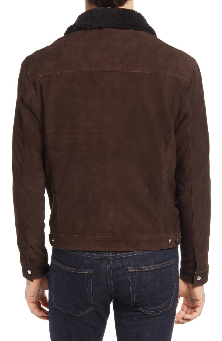 Reiss Miles Suede & Genuine Shearling Trucker Jacket | Nordstromrack