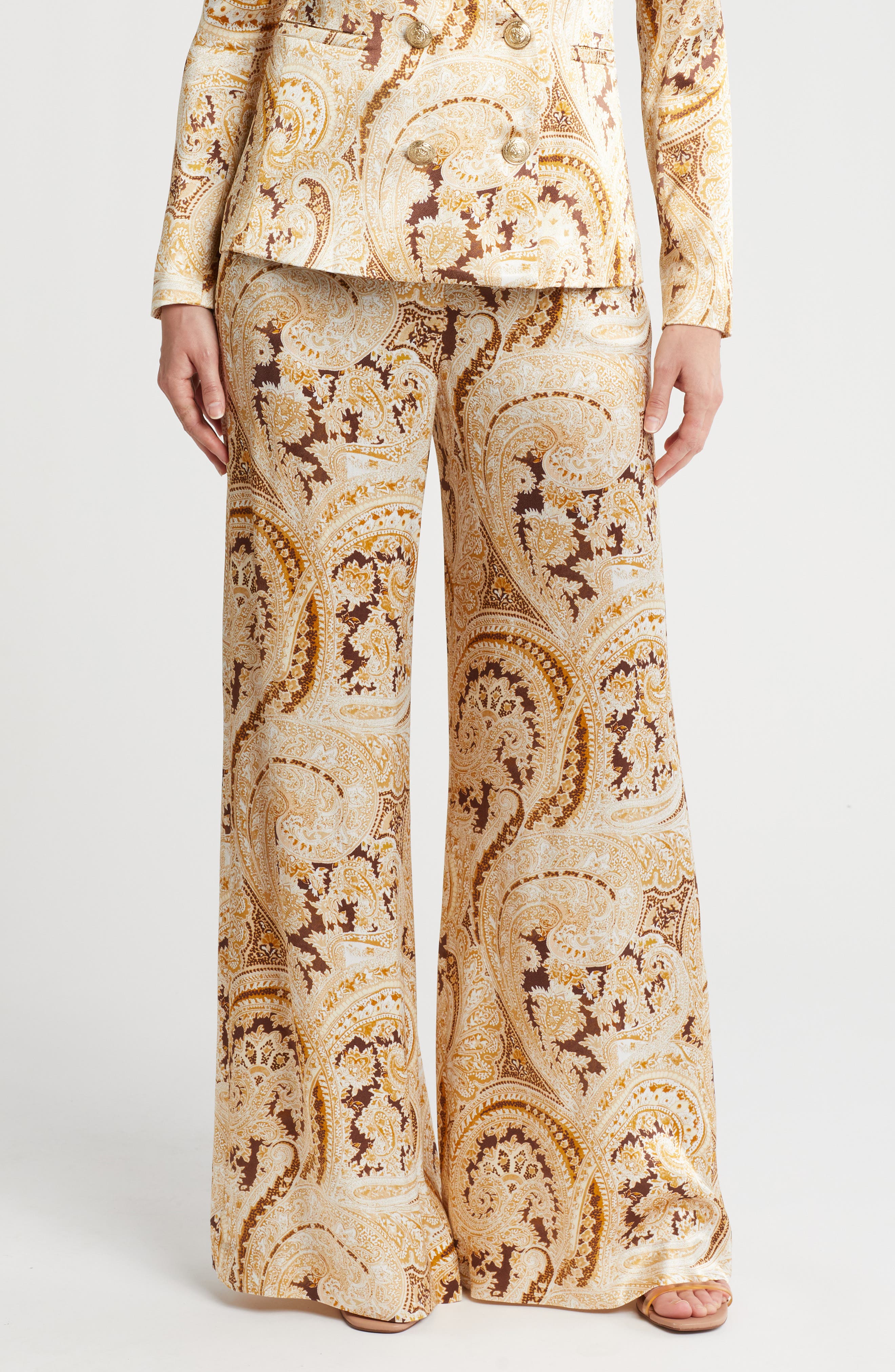 L'AGENCE Pilar Paisley Wide Leg Pants | Nordstromrack
