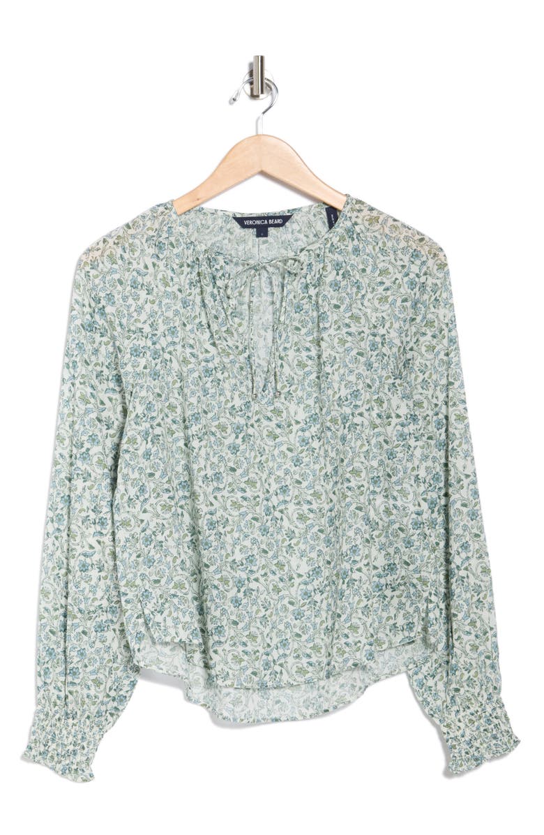 Veronica Beard Layana Floral Long Sleeve Cotton Top | Nordstromrack