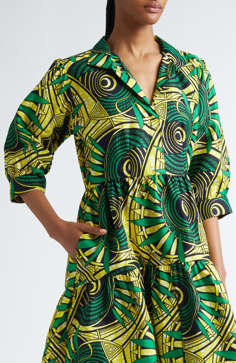 The Oula Company Tiered High-Low Cotton Shirtdress | Nordstromrack