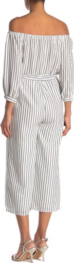 RACHEL Rachel Roy Aida Stripe Waist Tie Jumpsuit | Nordstromrack