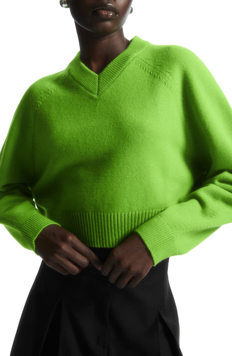 COS V-Neck Crop Wool Sweater | Nordstromrack