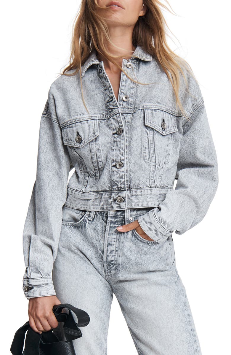 rag & bone Acid Wash Crop Denim Trucker Jacket | Nordstromrack
