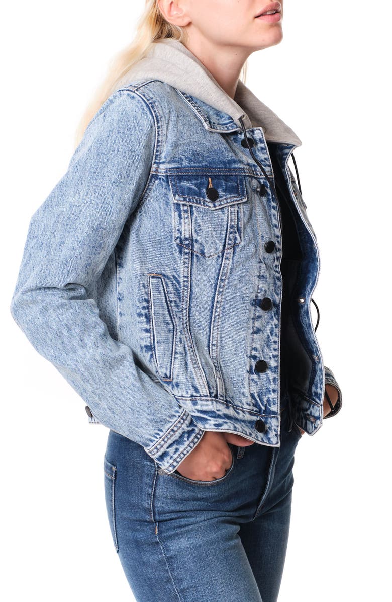 BLANKNYC Denim Trucker Jacket with Removable Hood | Nordstromrack