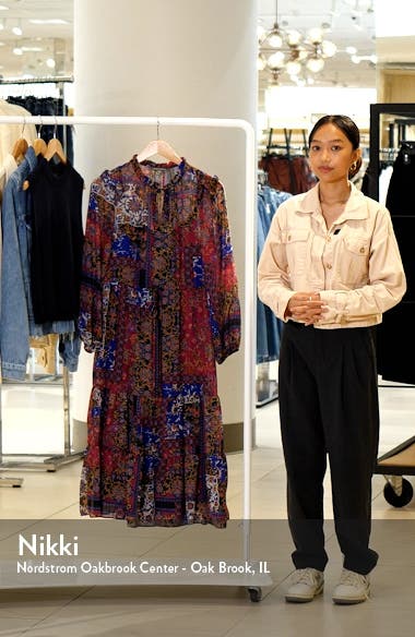 Julia Jordan Floral Print Long Sleeve Drawstring Waist Midi Dress ...