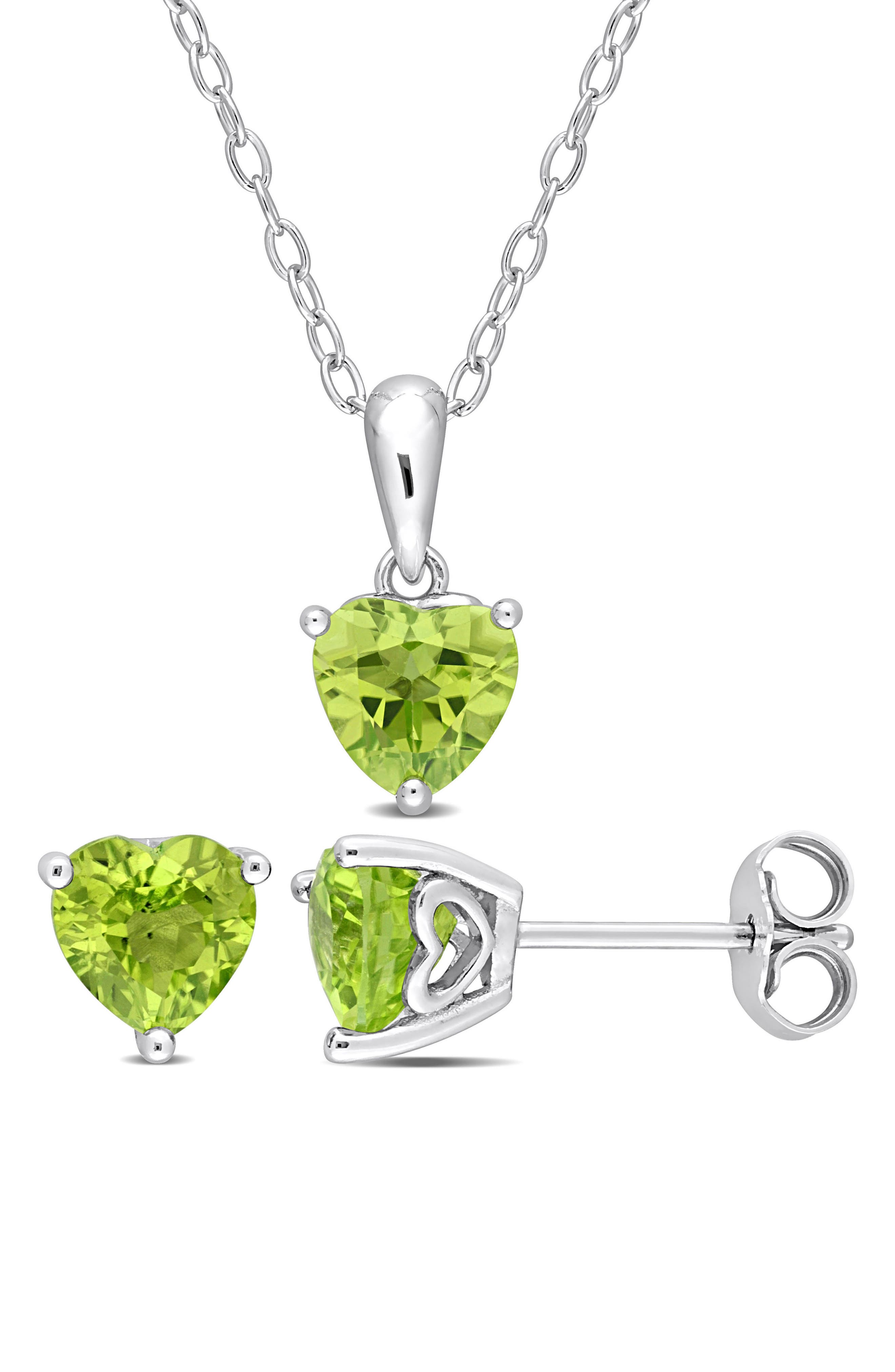 Peridot Stud Earrings & Necklace Set (Women) | Nordstromrack