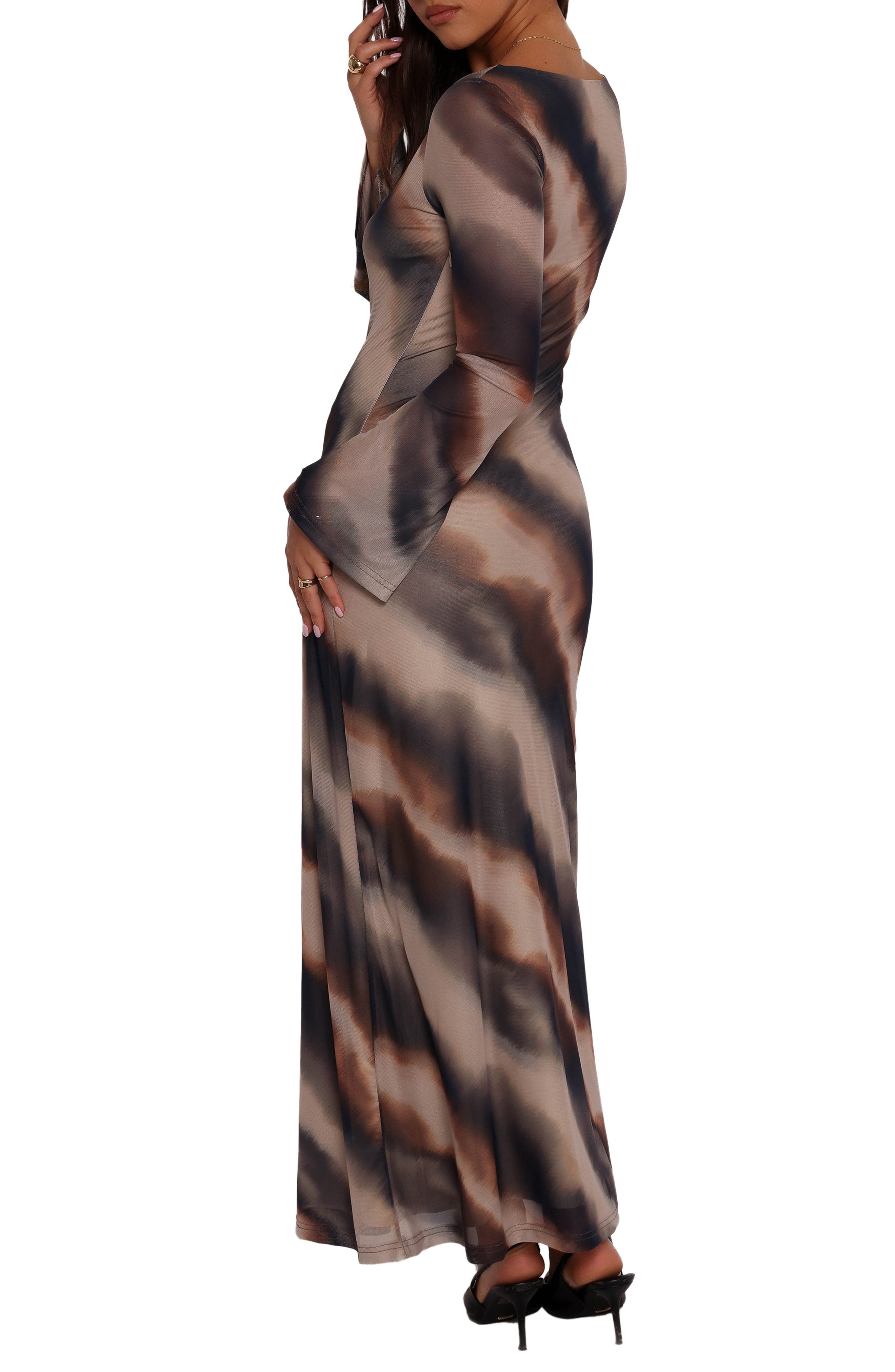 Petal & Pup Pandora Long Sleeve Mesh Maxi Dress | Nordstrom