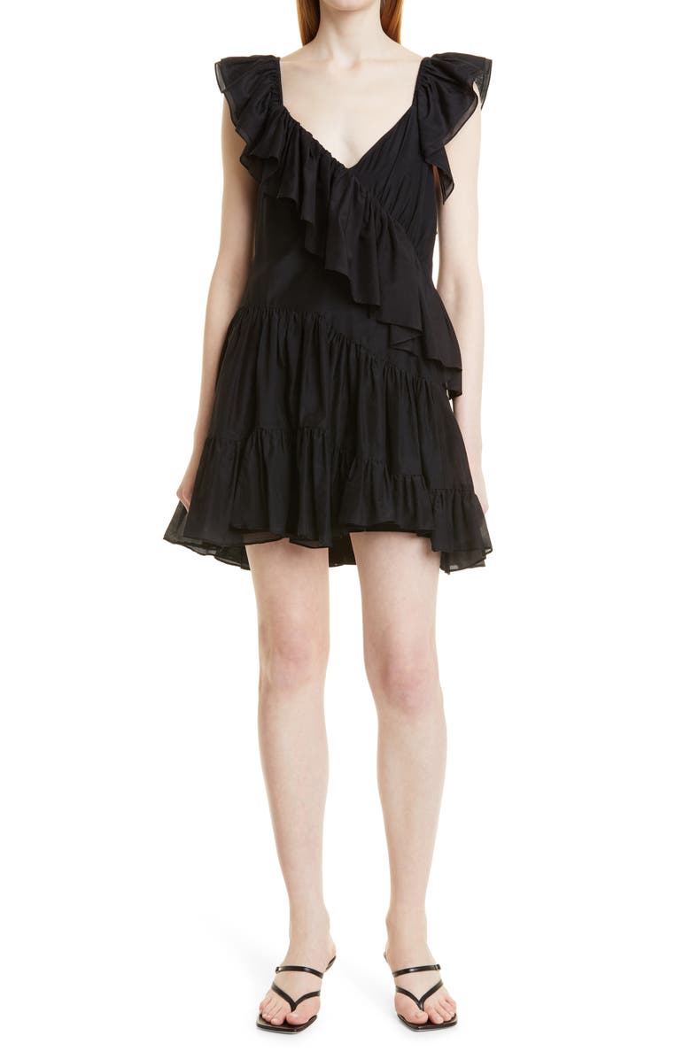 Cinq à Sept Winifred Asymmetric Cap Sleeve Cotton & Silk Dress ...