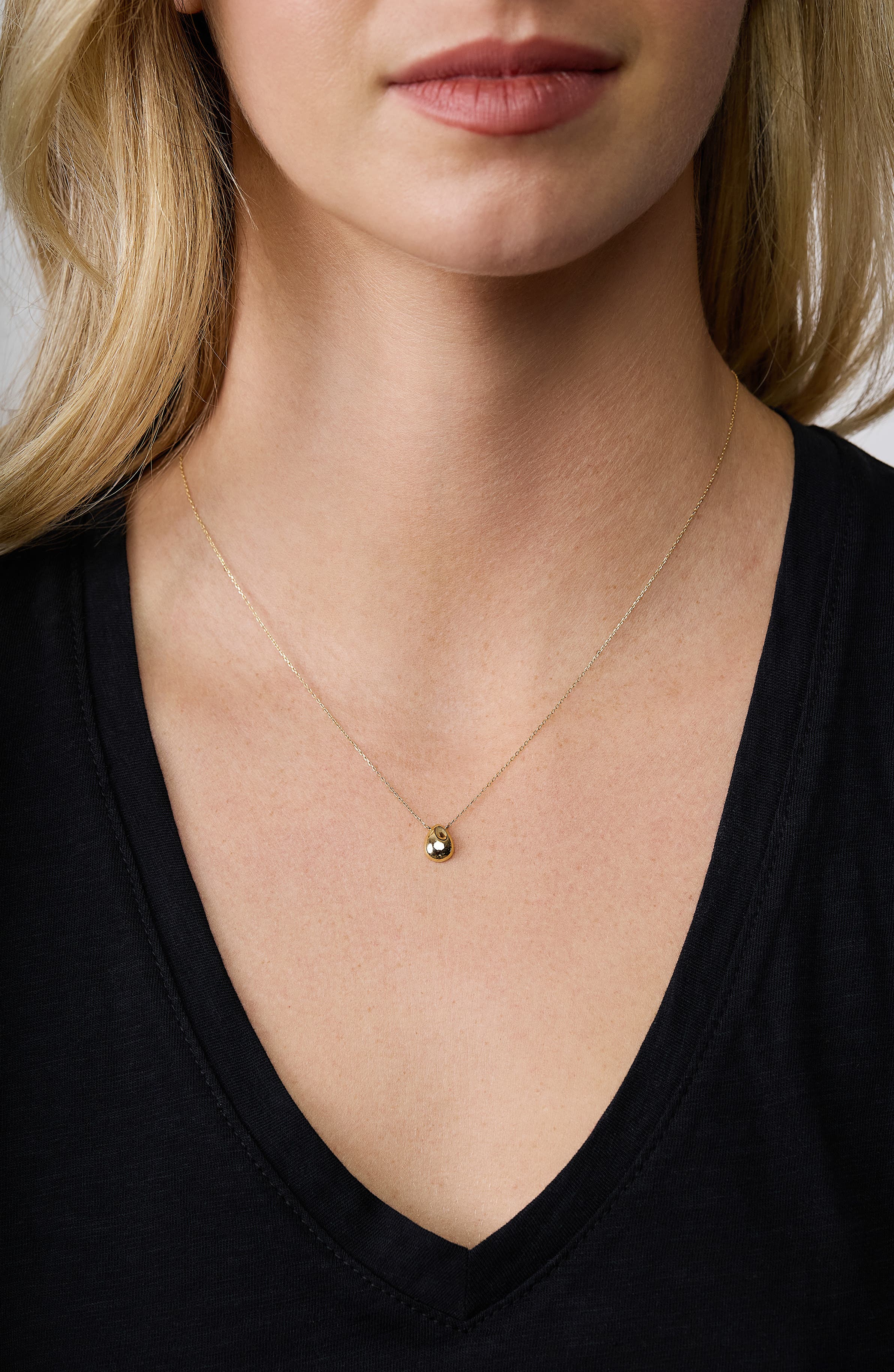 14K Yellow Gold Teardrop Pendant Necklace (Women) | Nordstromrack