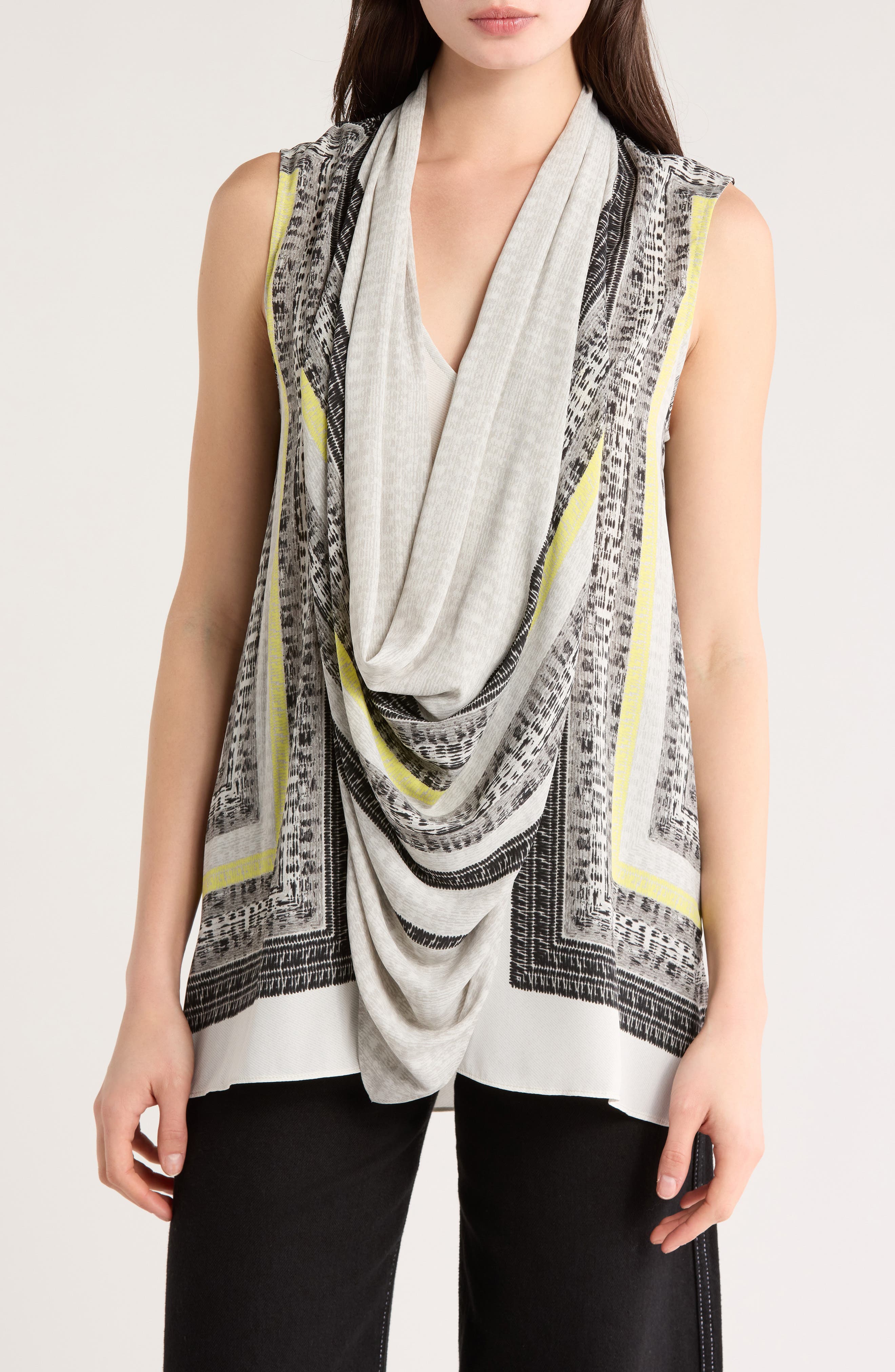 BCBGMAXAZRIA Printed Drape Front Tank | Nordstromrack