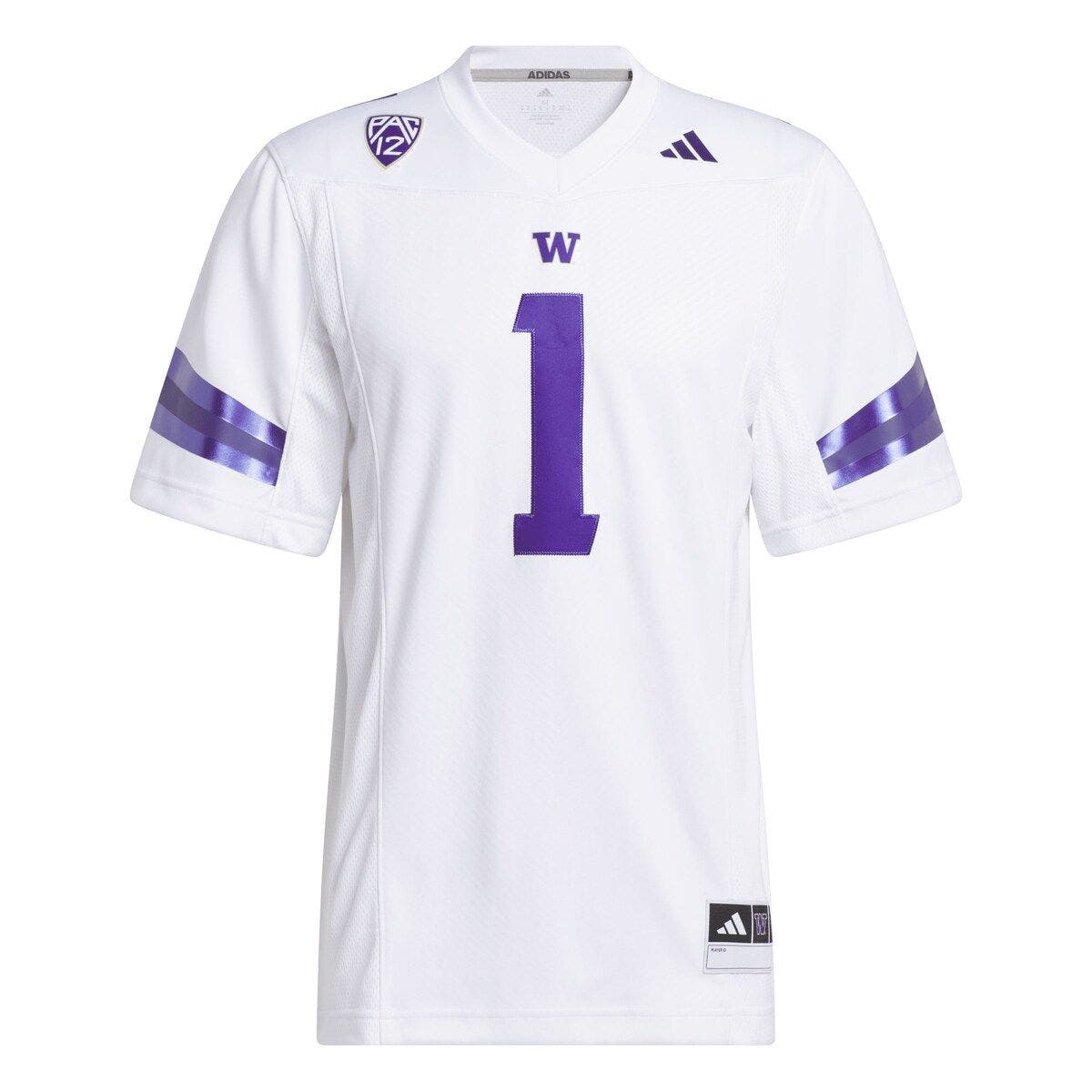 adidas Men's adidas #1 White Washington Huskies Premier Football Jersey ...