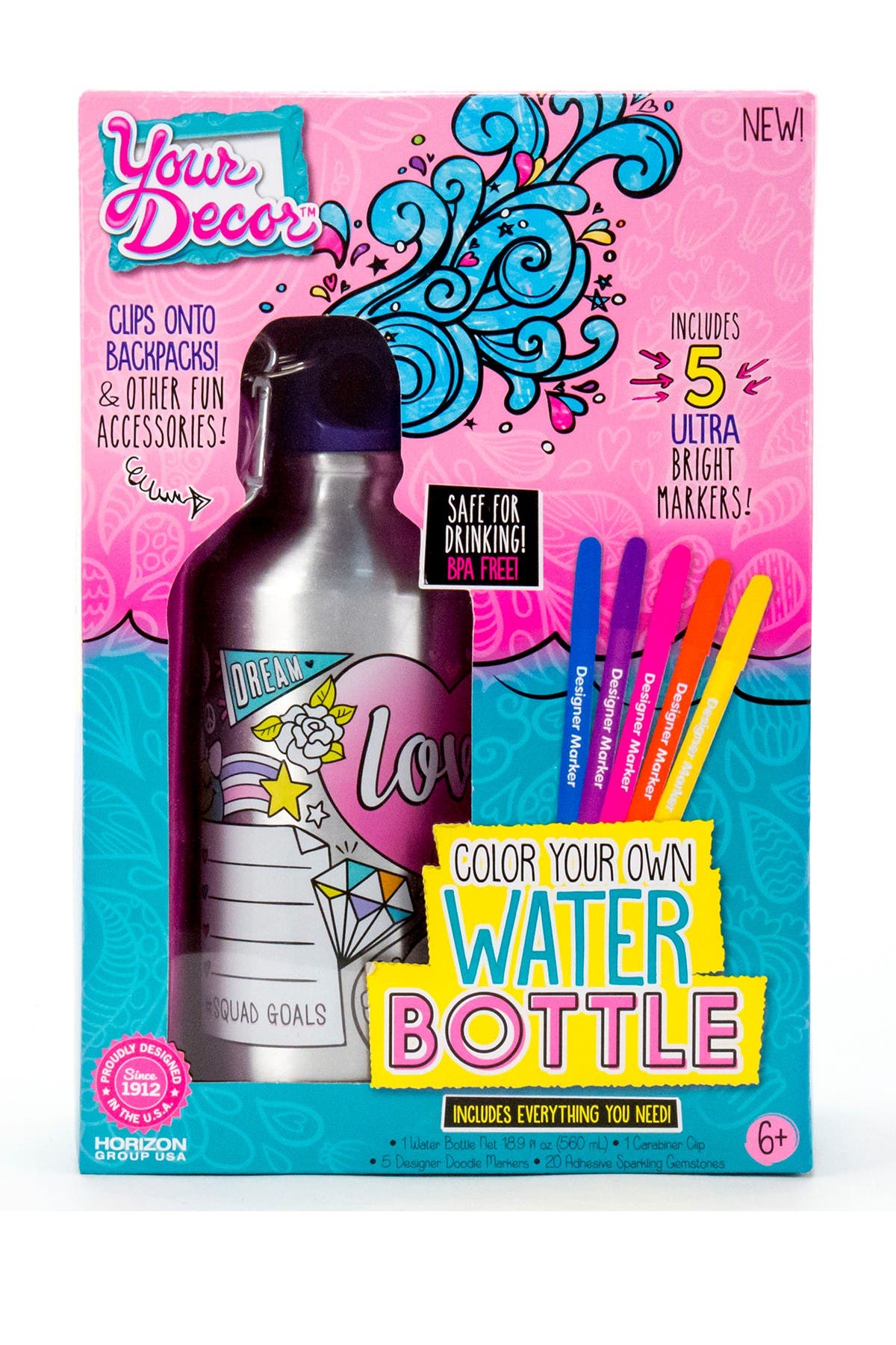YOUR DECOR Color Your Own Water Bottle Set | Nordstromrack