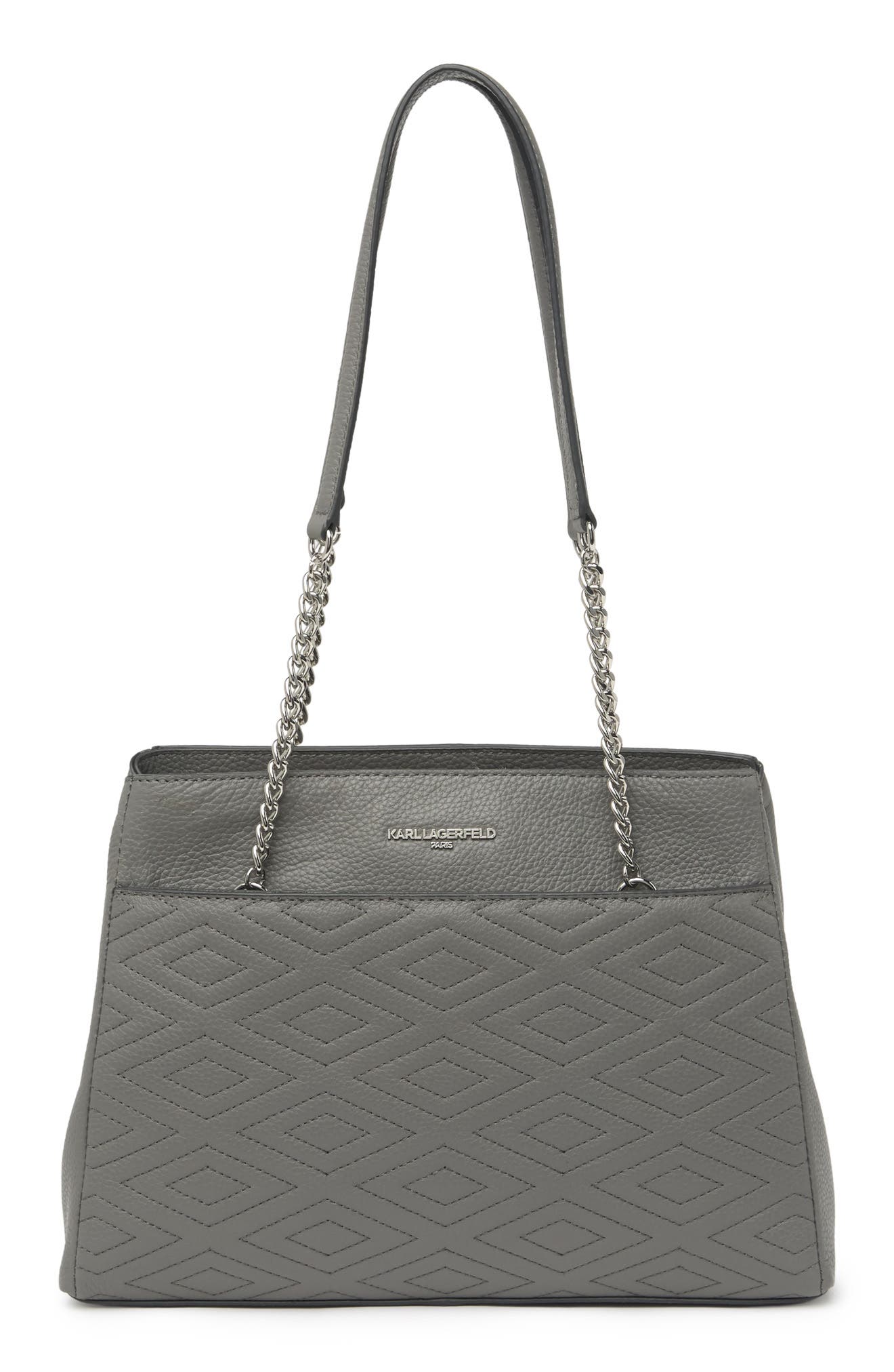 KARL LAGERFELD PARIS Quilted Detail Leather Tote Bag | Nordstromrack