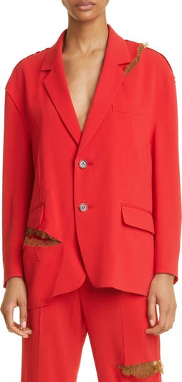 Undercover Slash Cutout Lace Trim Blazer | Nordstromrack