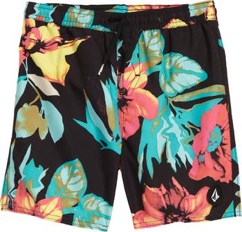 Volcom Kids' Mod Marble Floral Swim Trunks | Nordstromrack