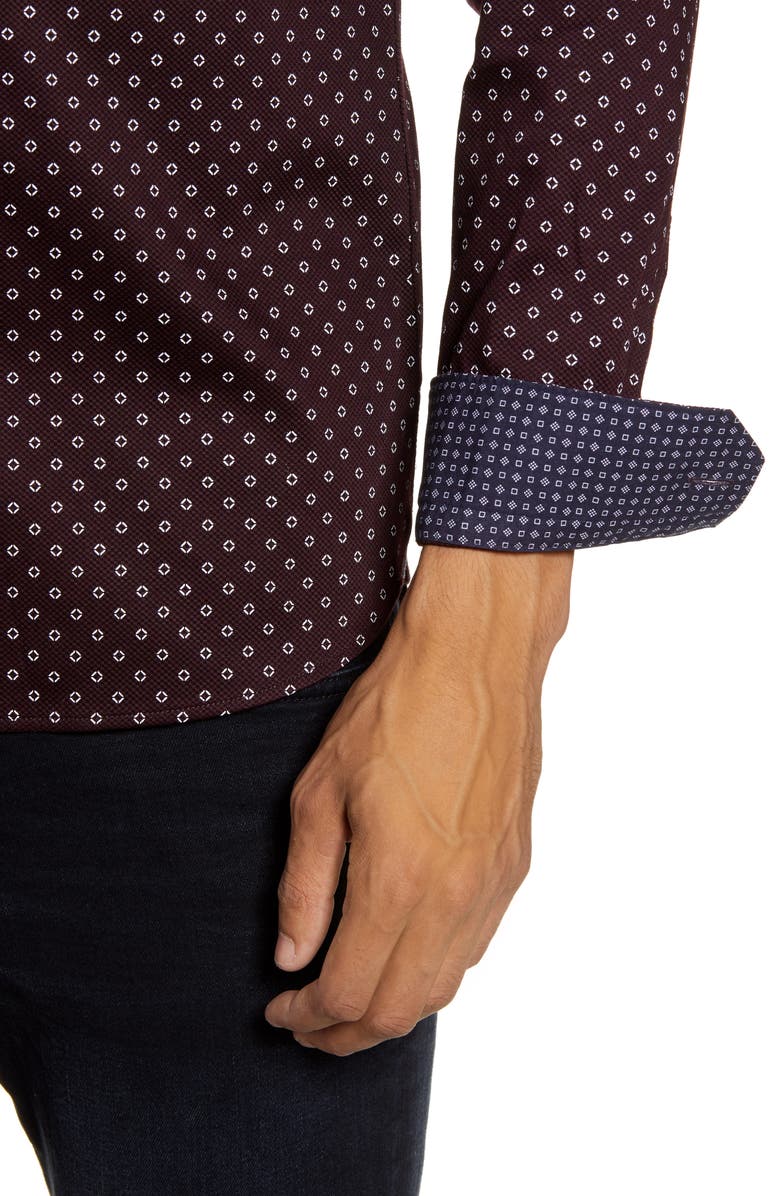 Ted Baker London Maison Slim Fit Diamond Print Button-Up Shirt ...