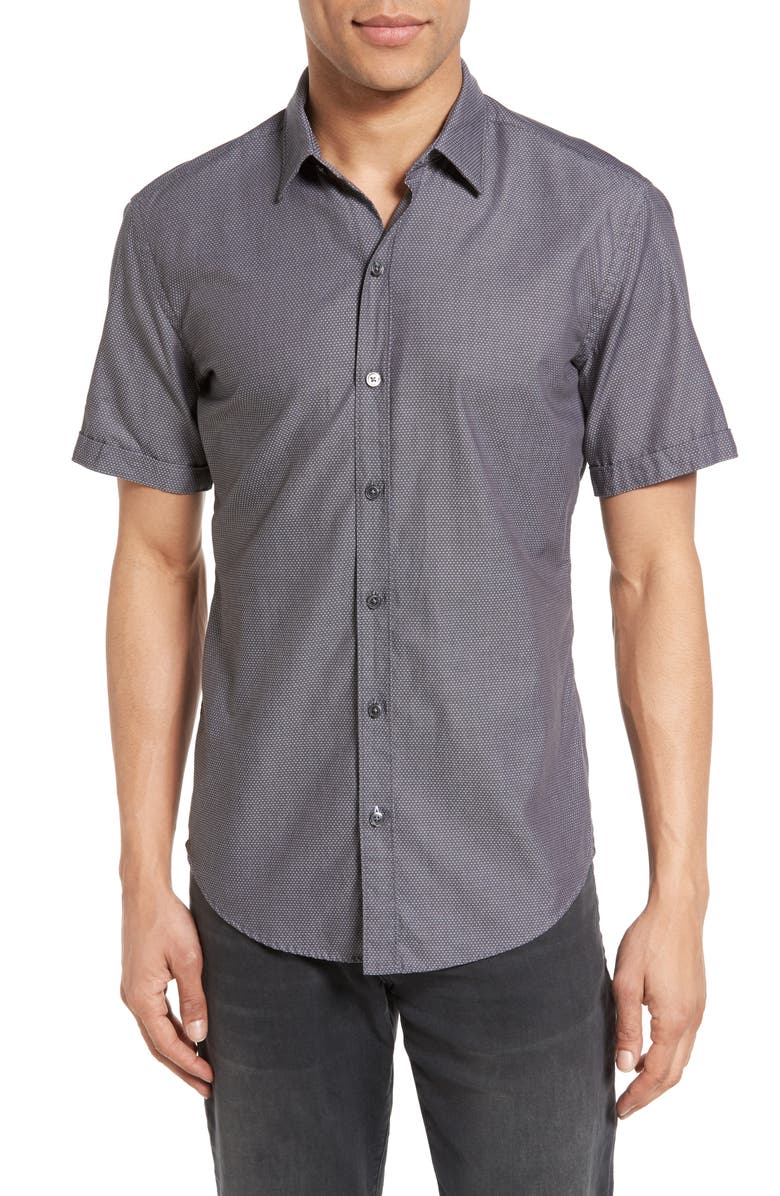 BOSS Robbie Sharp Fit Micro Dot Sport Shirt | Nordstrom